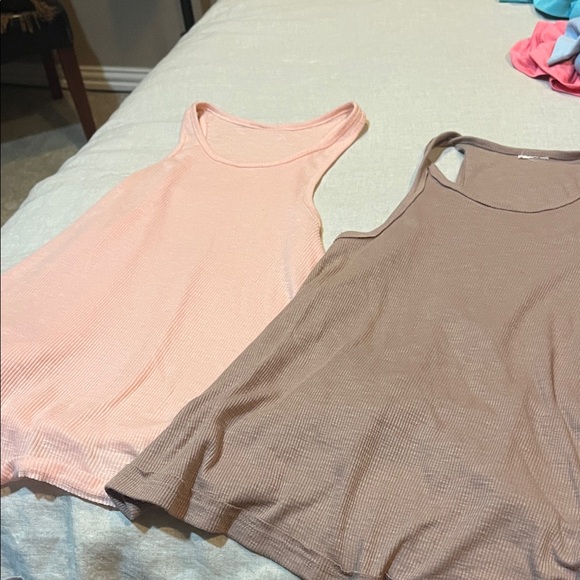 Free People | Tops | Free People Peach And Brown Tank Tops | Poshmark